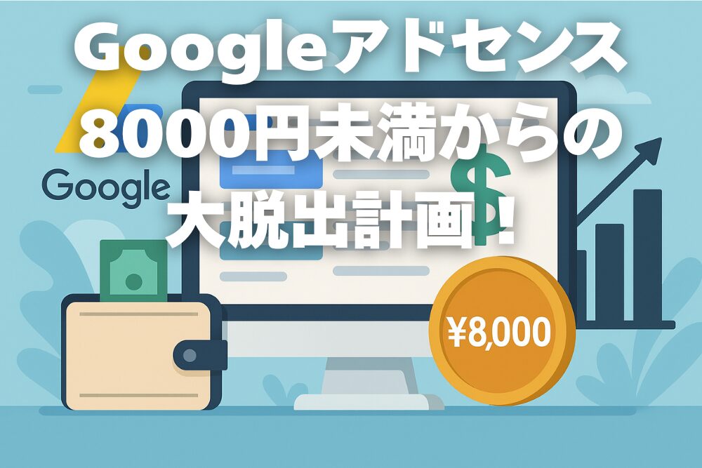 Googleアドセンス8000円未満からの脱出計画！初心者が意識するポイントとは？ | 自分の力でお金を稼ぐ方法